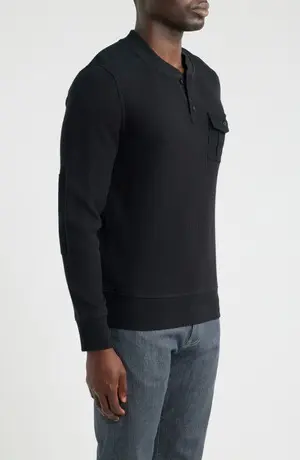 Brooks Brothers Waffle Stitch Stretch Cotton & Wool Henley