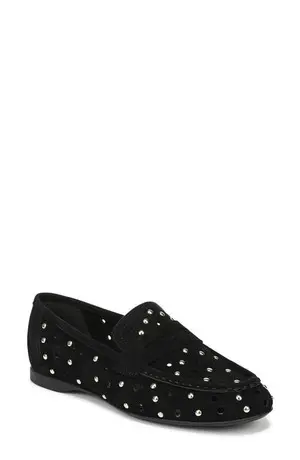 Naturalizer Bloom Stud Penny Loafer Black Suede