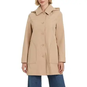Kate Spade New York Water Resistant Coat With Removable Hood - Light Camel