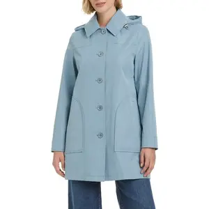 Kate Spade New York Water Resistant Coat With Removable Hood - Swordfish