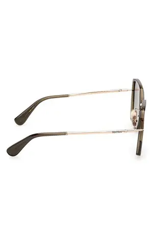 Max Mara 57mm Square Sunglasses - Dark Green/gradient Smoke