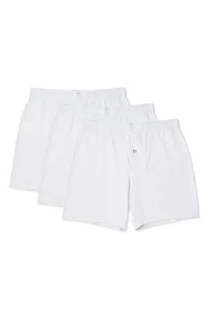 MEMOI Assorted 3-pack Cool Stretch Cotton Boxer Shorts - White