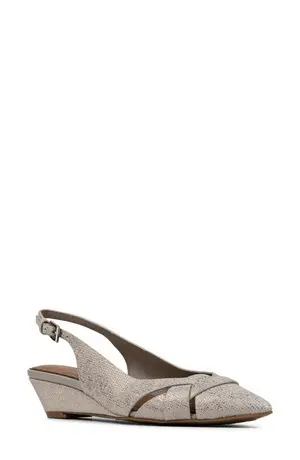 DONALD PLINER Barbee Slingback Wedge Pump - Pewter