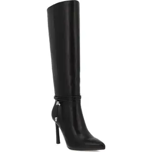 Mia Niko Pointed Toe Knee High Stiletto Boots - Black