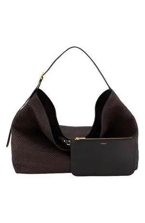 Vince Vivian Small Woven Leather Hobo