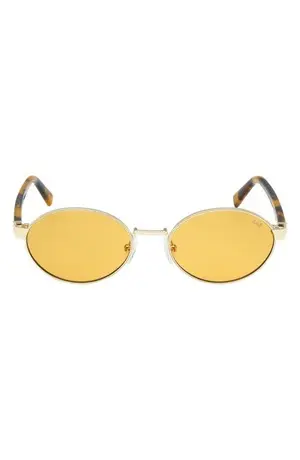 Abercrombie 51mm Oval Sunglasses - Gold/brown