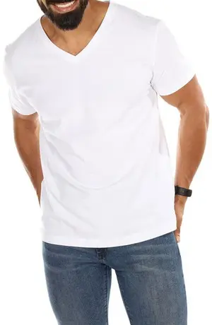 MEMOI 2-pack Cool Stretch Cotton V-neck Undershirts