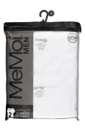 MEMOI 2-pack Cool Stretch Cotton V-neck Undershirts