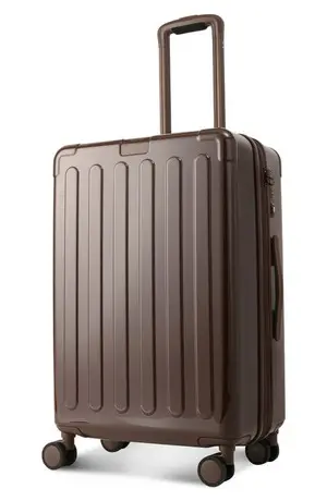 HEDGREN Nostos Glossy Medium Spinner Suitcase - Espresso