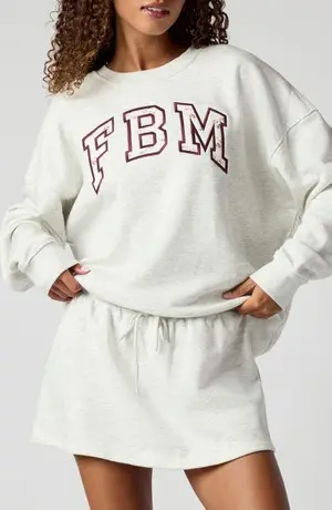 FLORENCE BY MILLS Graphic Oversized Sweatshirt - Heather Ice