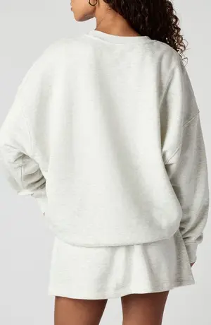 FLORENCE BY MILLS Graphic Oversized Sweatshirt - Heather Ice