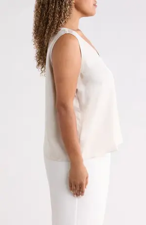 Eileen Fisher Scoop Neck Silk Tank