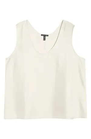 Eileen Fisher Scoop Neck Silk Tank