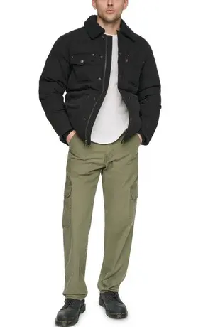 LEVI'S Quilted Chore Jacket With Shearling Collar - Black