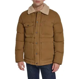 LEVI'S Quilted Chore Jacket With Shearling Collar - Brown