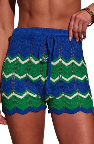VICI Harbor Glow Chevron Pointelle Knit Shorts