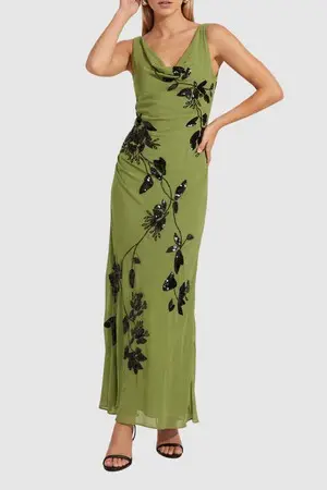 Nasty Gal Embellished Cowl Neck Maxi Dress