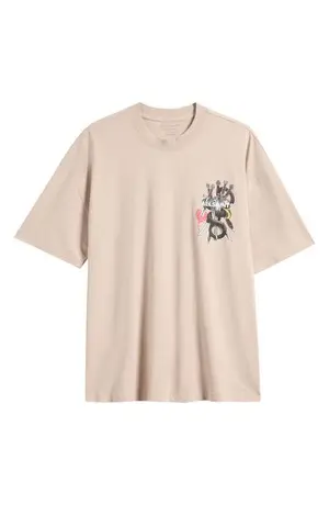 ALLSAINTS Oversize Serrate Graphic T-shirt - Dusk Brown