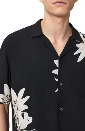 ALLSAINTS Petra Floral Short Sleeve Button-up Shirt