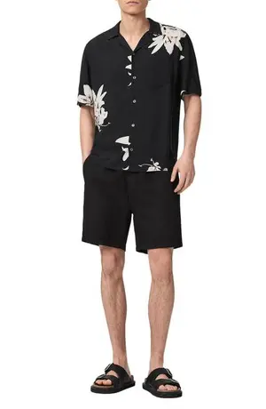 ALLSAINTS Petra Floral Short Sleeve Button-up Shirt