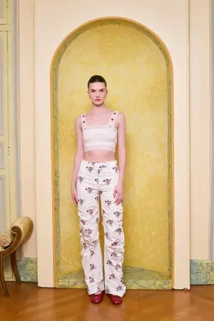 PCFG High-waisted Embroidered Wide-leg Pants