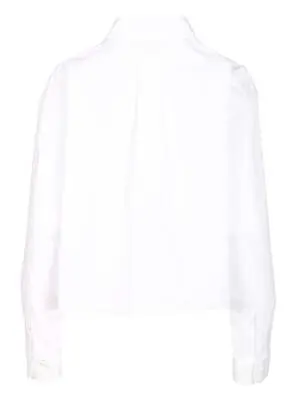 Miu Miu Popeline Shirt With Embroidered Logo - White