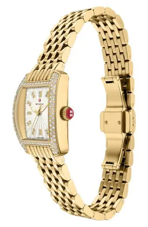 Michele Urban Petite 18k Plate Bracelet Watch