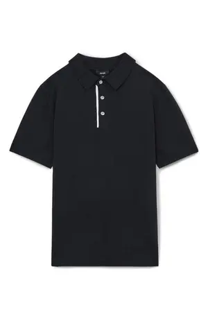 REISS Finch Short Sleeve Linen & Cotton Polo Sweater