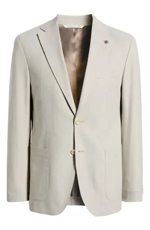 JACK VICTOR Morton Tonal Herringbone Sport Coat - Sand