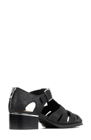 DONALD PLINER Back Zip Fisherman Sandal - Black