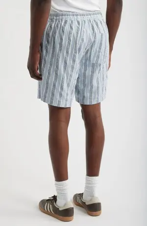 WAX LONDON Kurt Multistripe Cotton Dobby Shorts