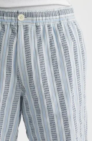 WAX LONDON Kurt Multistripe Cotton Dobby Shorts
