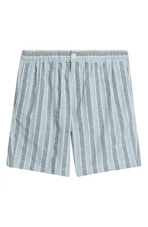 WAX LONDON Kurt Multistripe Cotton Dobby Shorts