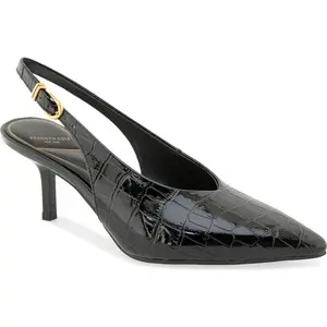 KENNETH COLE Ulysses Pointed Toe Slingback Pump - Black Croco