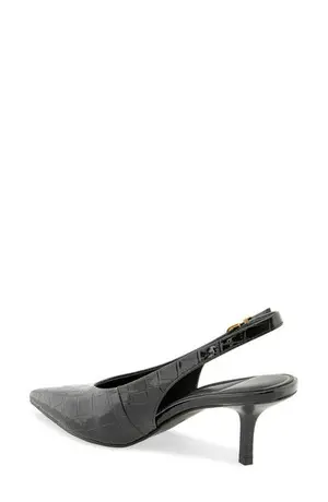 KENNETH COLE Ulysses Pointed Toe Slingback Pump - Black Croco