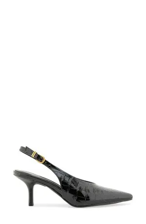 KENNETH COLE Ulysses Pointed Toe Slingback Pump - Black Croco