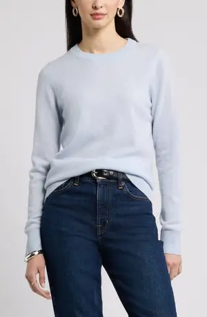 Nordstrom Crewneck Cashmere Sweater - Blue Xenon