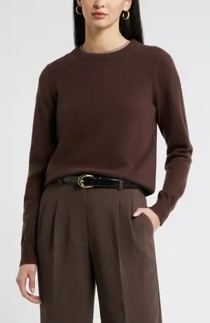 Nordstrom Crewneck Cashmere Sweater - Brown Mole