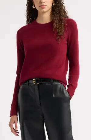 Nordstrom Nordstrom Crewneck Cashmere Sweater Burgundy Rhode