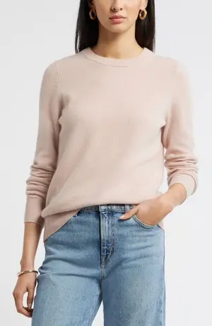 Nordstrom Crewneck Cashmere Sweater - Pink Adobe