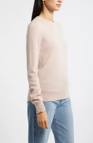 Nordstrom Crewneck Cashmere Sweater - Pink Adobe