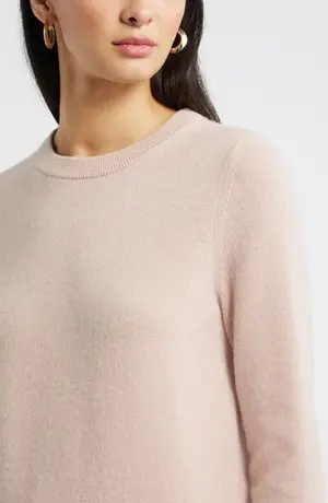 Nordstrom Crewneck Cashmere Sweater - Pink Adobe