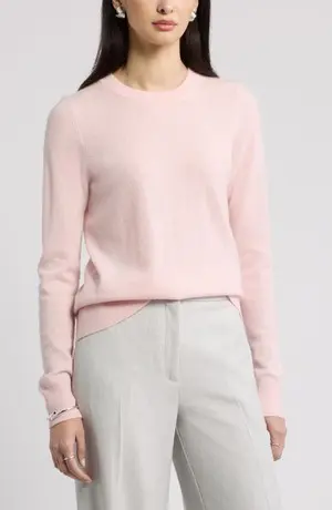 Nordstrom Crewneck Cashmere Sweater - Pink Chalk