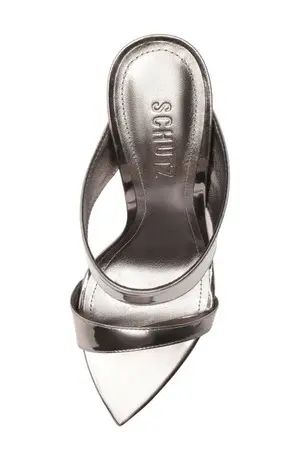 Schutz Jaselle Pointed Toe Sandal - Silver