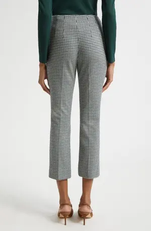 Veronica Beard Kean Houndstooth Check Crop Pants