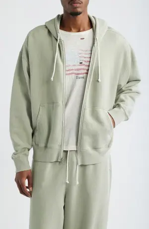 ELWOOD Organic Cotton Zip Hoodie - Sage