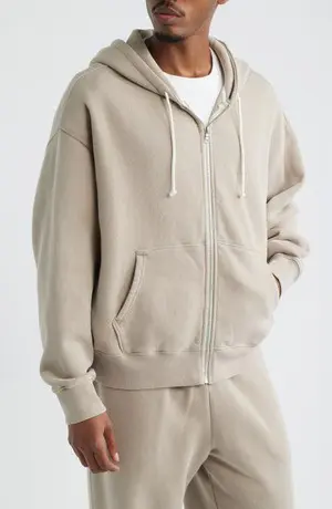 ELWOOD Organic Cotton Zip Hoodie - Tan