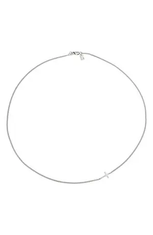 ALLSAINTS Sterling Silver Short Cross Necklace - Warm Silver