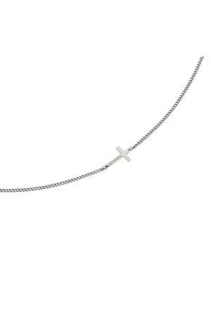 ALLSAINTS Sterling Silver Short Cross Necklace