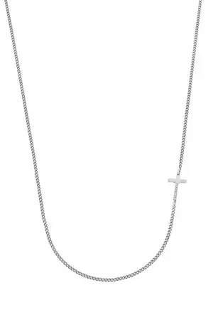 ALLSAINTS Sterling Silver Short Cross Necklace